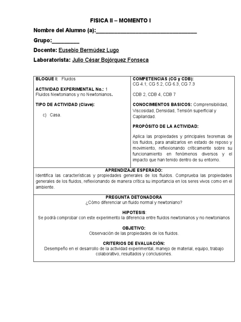 Fluidos No Newtonianos en Experimento | PDF | Experimentar | Física ...