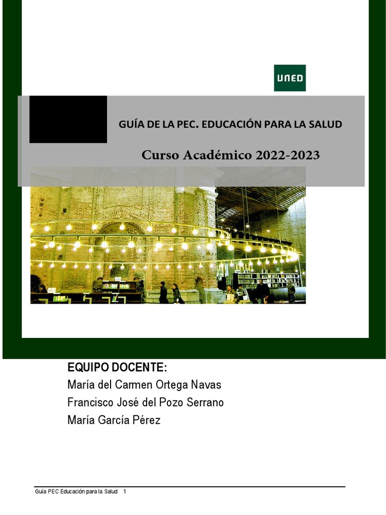 Gui A - PEC - 22 - 23. - Educacio N - para - La - Salud - Grado - Educacio N - Social PDF | PDF ...