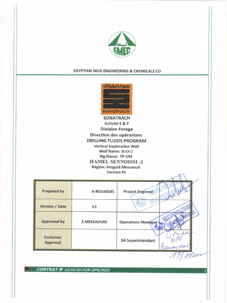 TP-194 (Has-2) Mud Program | PDF | Materials | Physical Sciences