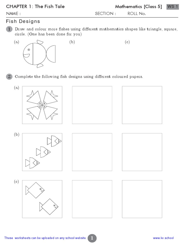 Under the Sea: A Collection of Math Worksheets Featuring Fish-Themed ...