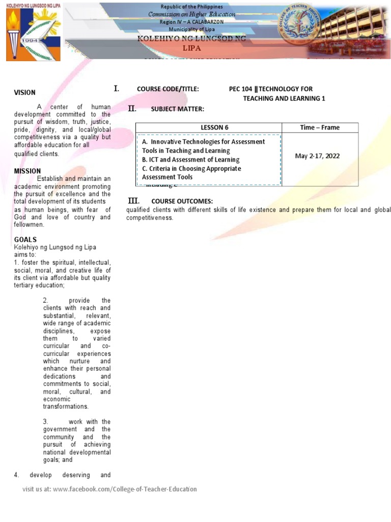 Topic3 Pec104 | PDF | Educational Assessment | Educational Technology
