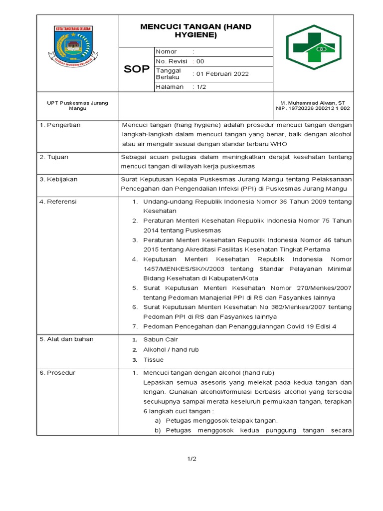 SOP Hand Hygiene | PDF