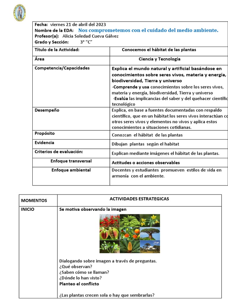 Conocemos El Habitat de Las Plantas | PDF | Plantas | Suelo