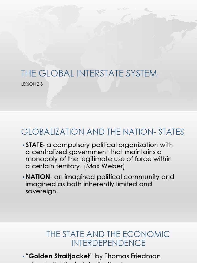 Unit Ii Lesson3 - 4 - The Global Interstate System | PDF | Sovereign State | State (Polity)