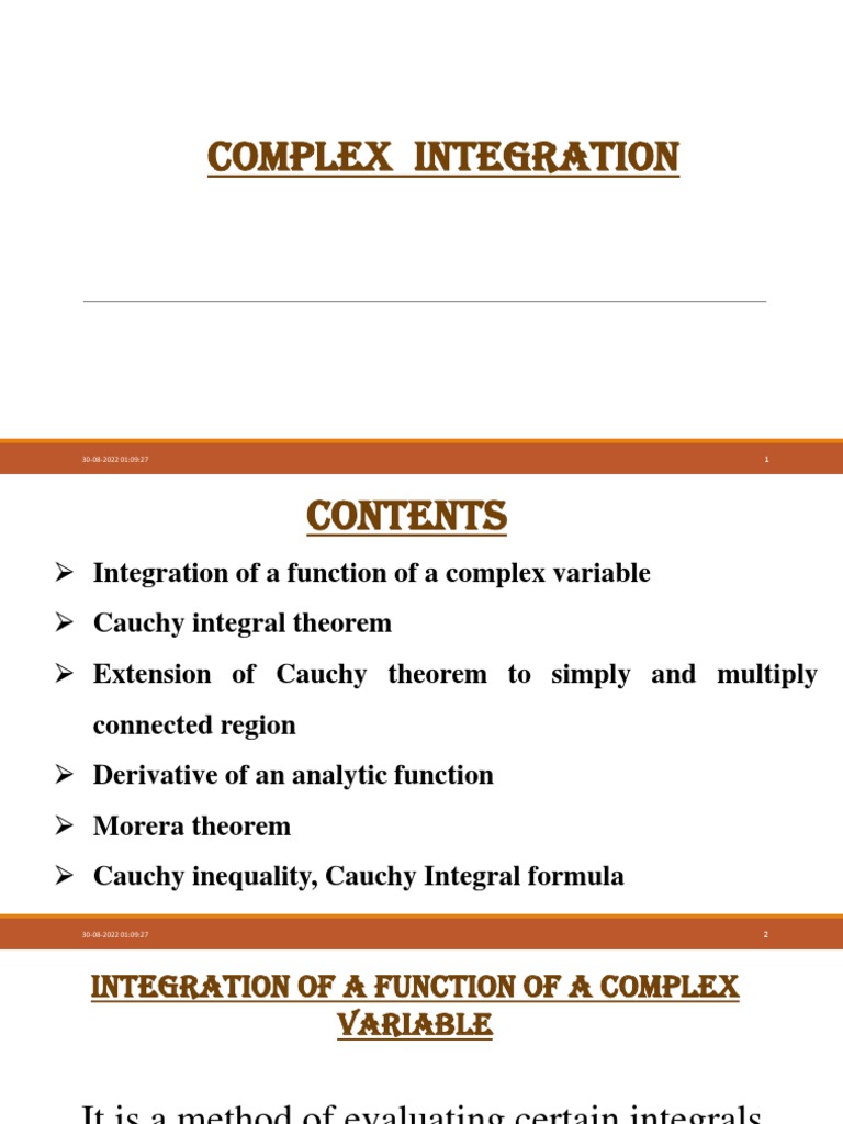 Complex Integration - D4 | PDF | Integral | Complex Analysis