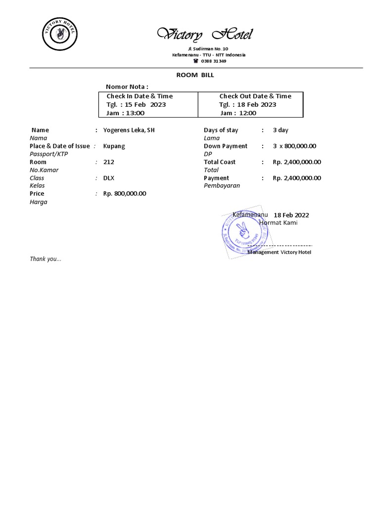 Victory 2 Ttu Edit 2023 Kefa | PDF | Hotel | Hospitality Industry