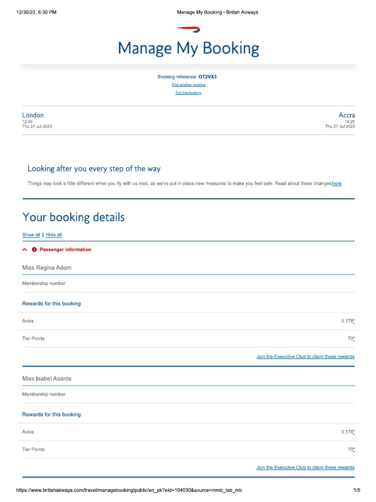 BA E-Ticket Miss Regina | PDF