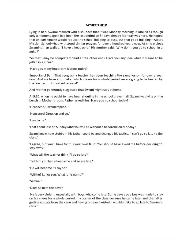 Father's Help | PDF