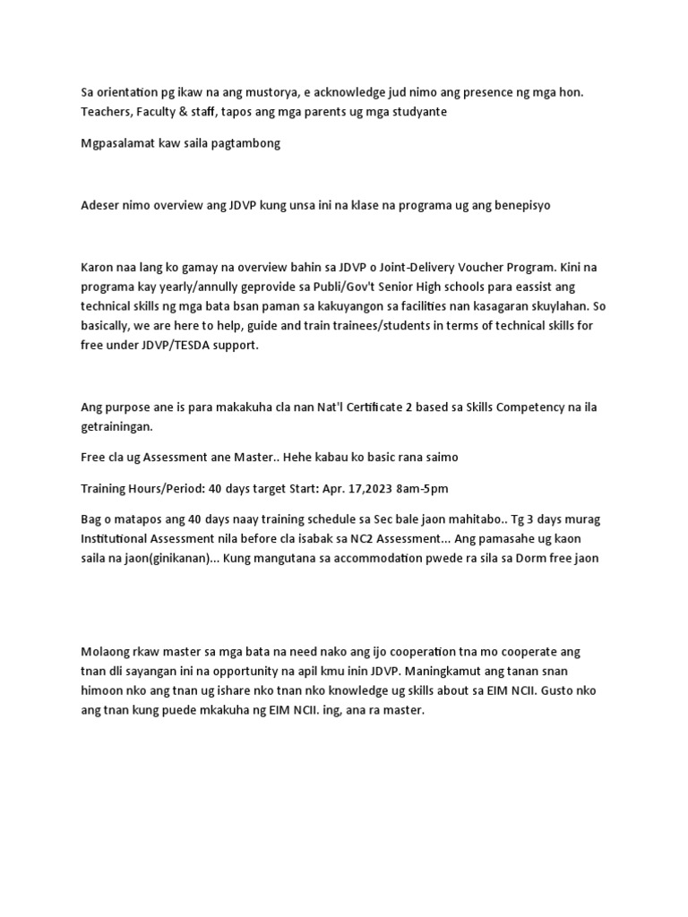 JDVP Orientation | PDF