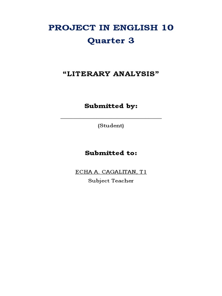 Literary Analysis Project Overview | PDF | Social Science | Philosophy
