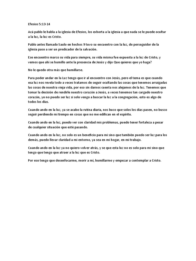 Andar en la Luz de Cristo: Transformación y Fe | PDF | Estilo de vida