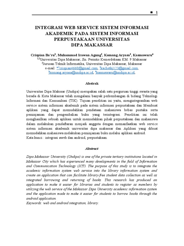 Integrasi Web Service Sistem Informasi Akademik Pada Sistem Informasi Perpustakaan Universitas ...