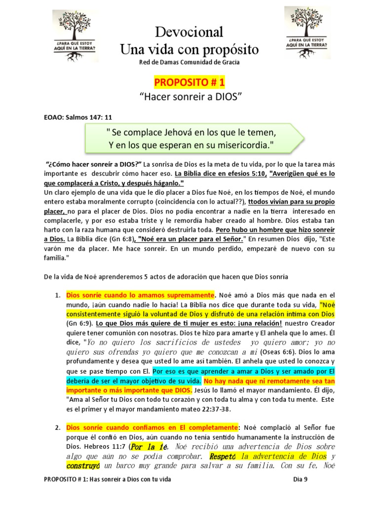 Una Vida Con Proposito - S2D2 | PDF | Dios | Noé