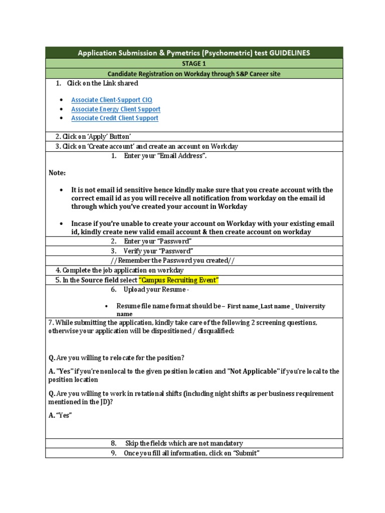Workday Application & Pymetrics Guideline | PDF | Password | Cyberspace