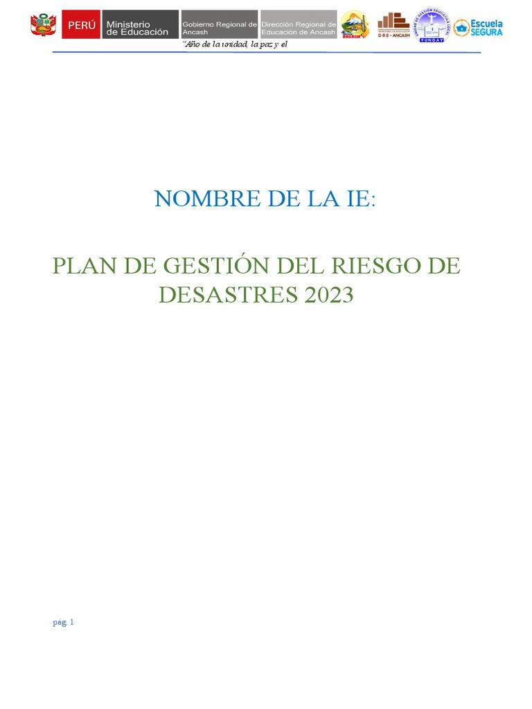 Esquema Plan GRD Iiee 2023 | PDF