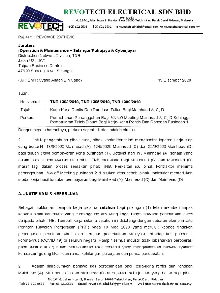 DRAF Surat Siap Kerja Projek To Cleint | PDF