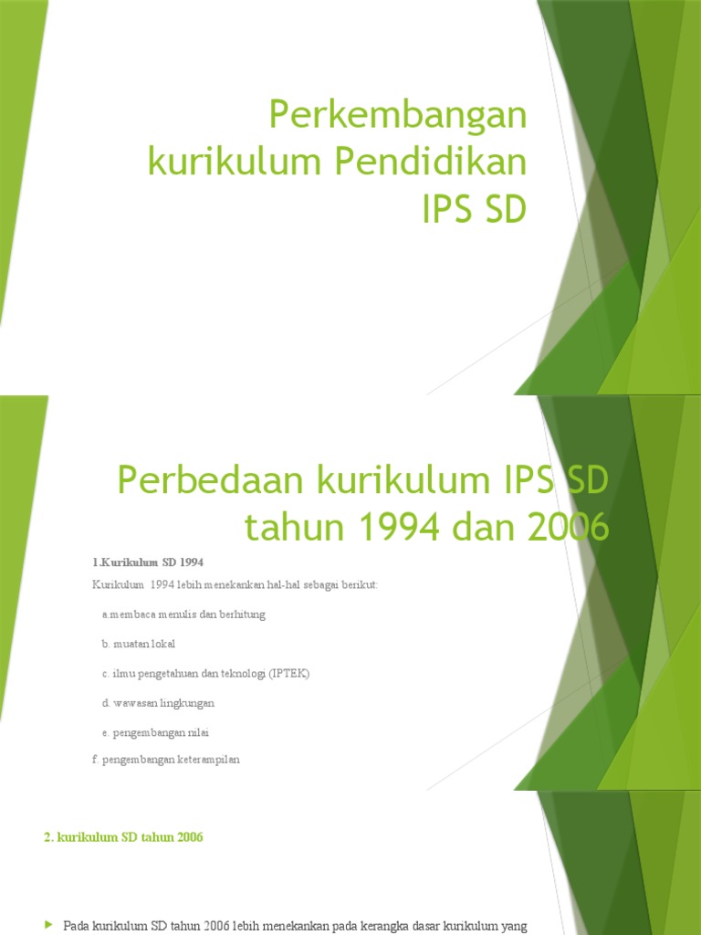 Perkembangan Kurikulum Pendidikan IPS SD | PDF