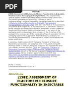 USP-NF 381 Elastomeric Components in Injectable Pharmaceutical Product Packaging - Delivery ...