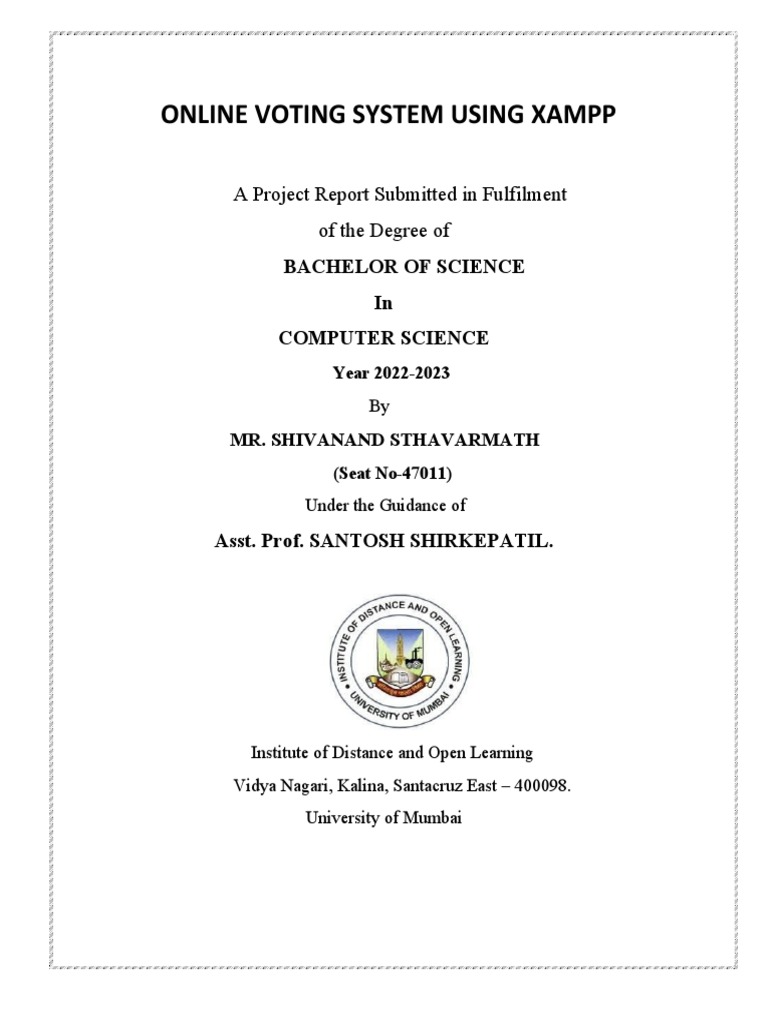 Front Pages of Report | PDF | Science