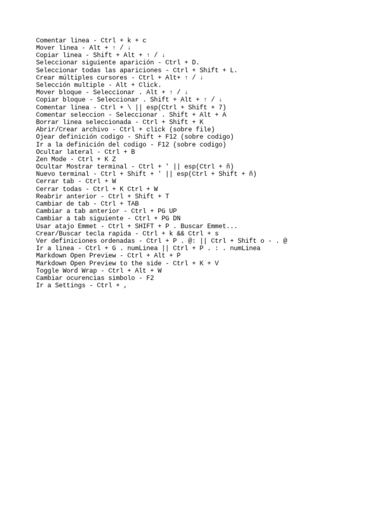Atajos Pdf