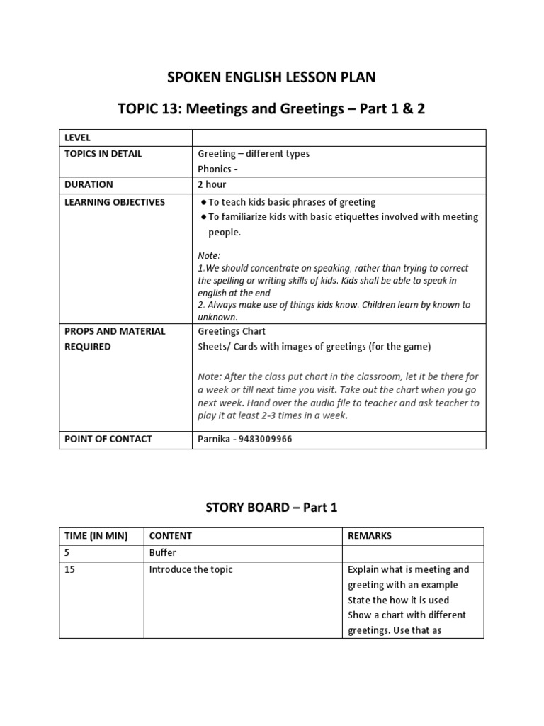 LESSON 12 Meetings and Greetings | PDF | English Language | Phonics