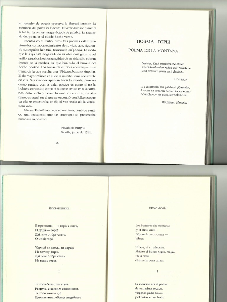 Marina Ivnovna Svetyeva. Poema de La Montaña (V Hiperion) | PDF
