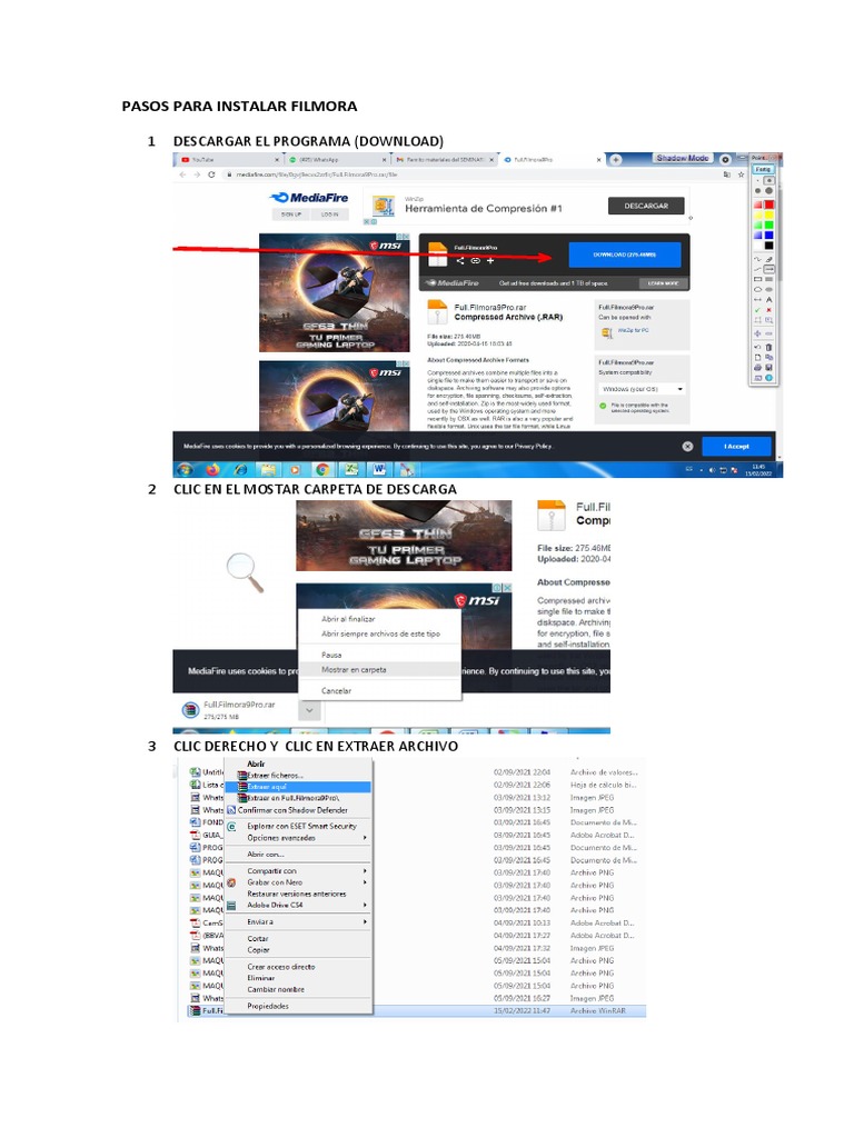 Pasos para Instalar Filmora | PDF