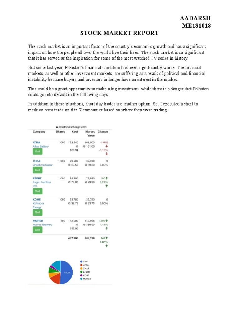 Stock Market Report | PDF | Economies | Private Sector