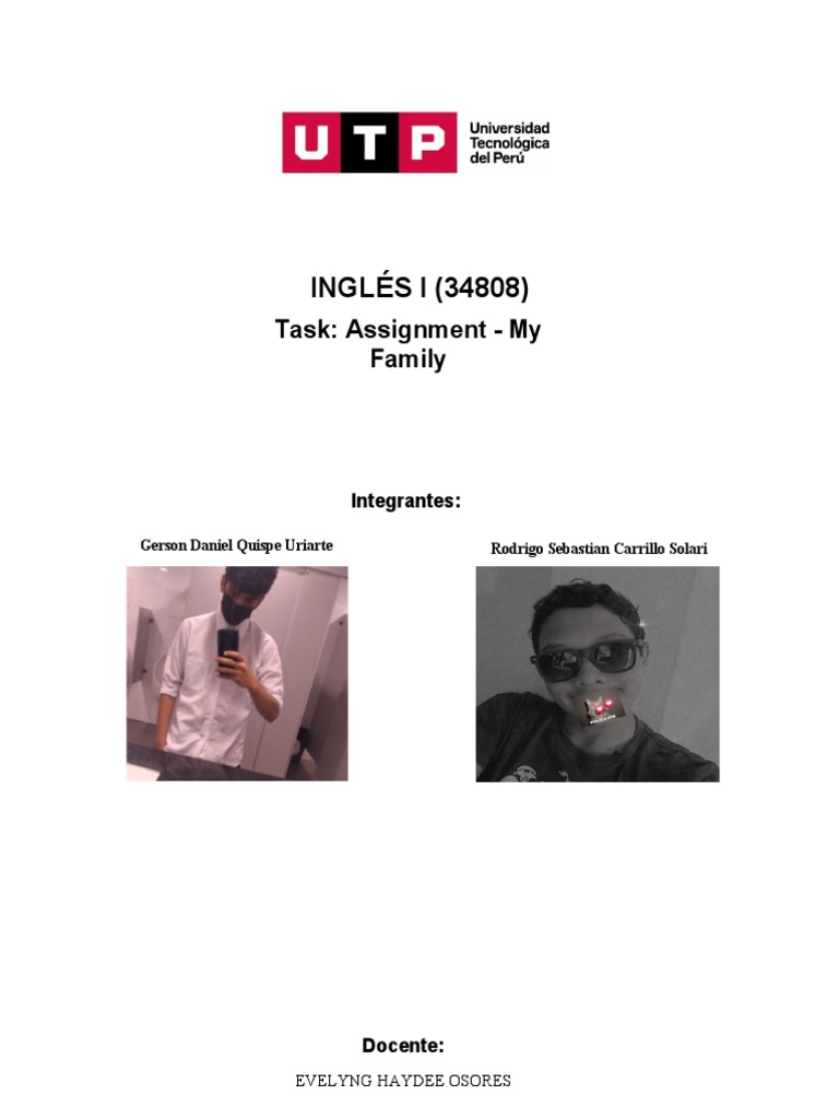 INGLES - Week 9 - Task Assignment - A Family Member I Admire | PDF