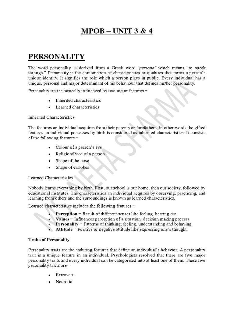 MPOB-Unit 3 and Unit 4 | PDF | Classical Conditioning | Motivational