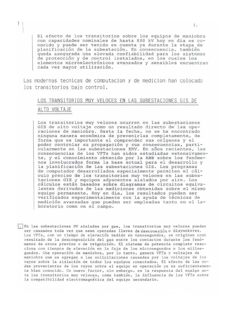 06 - Los Transitorios Rapidos en GIS de Alta Tensión | PDF | voltaje | Olas