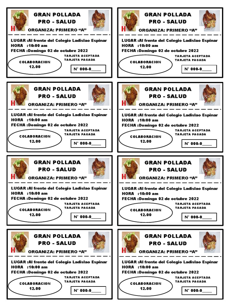 Targeta de Gran Pollada | PDF