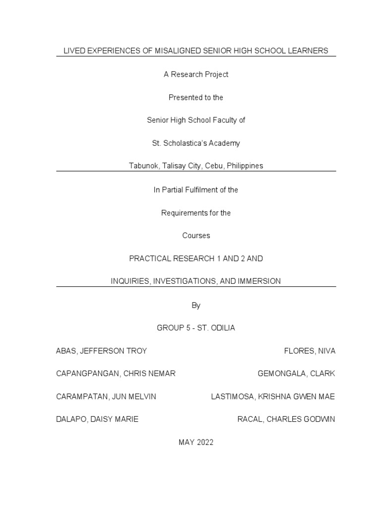 Group 5 Odilia Chapters 1 5 Pdf Science Technology Engineering