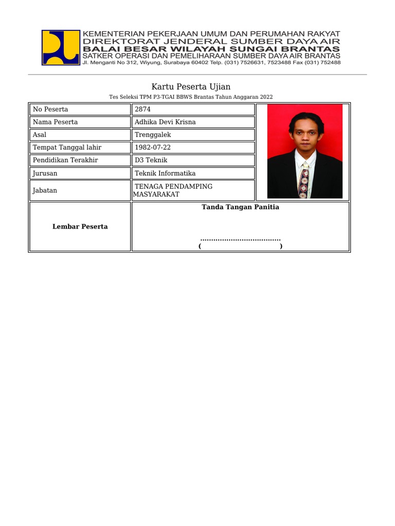 Kartu Peserta-2874 | PDF