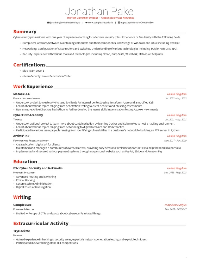 CV 2 | PDF | Security | Computer Security