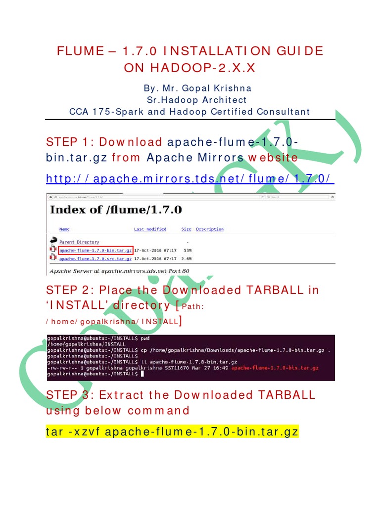 Flume 1.7.0 Setup for Hadoop Users | PDF