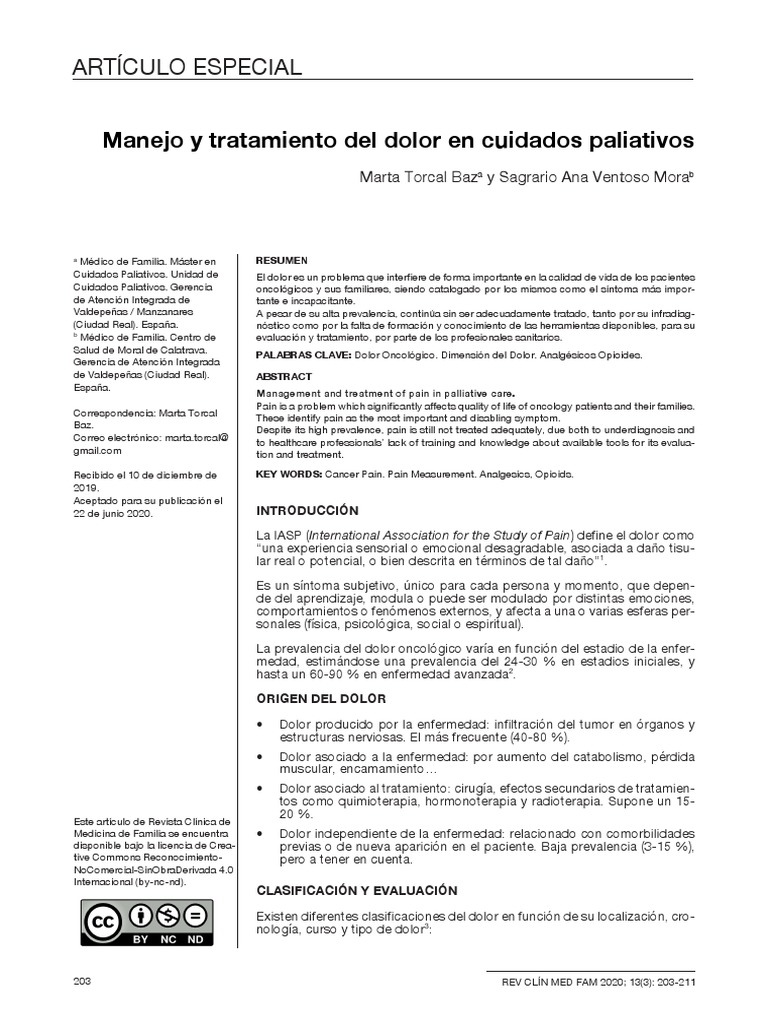 Manejo Del Dolor En Cuidados Paliativos Pdf Droga Anti Inflamatoria