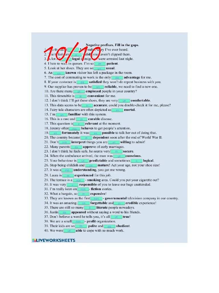 W01 - PE2 - Homework - Prefixes 1 | PDF