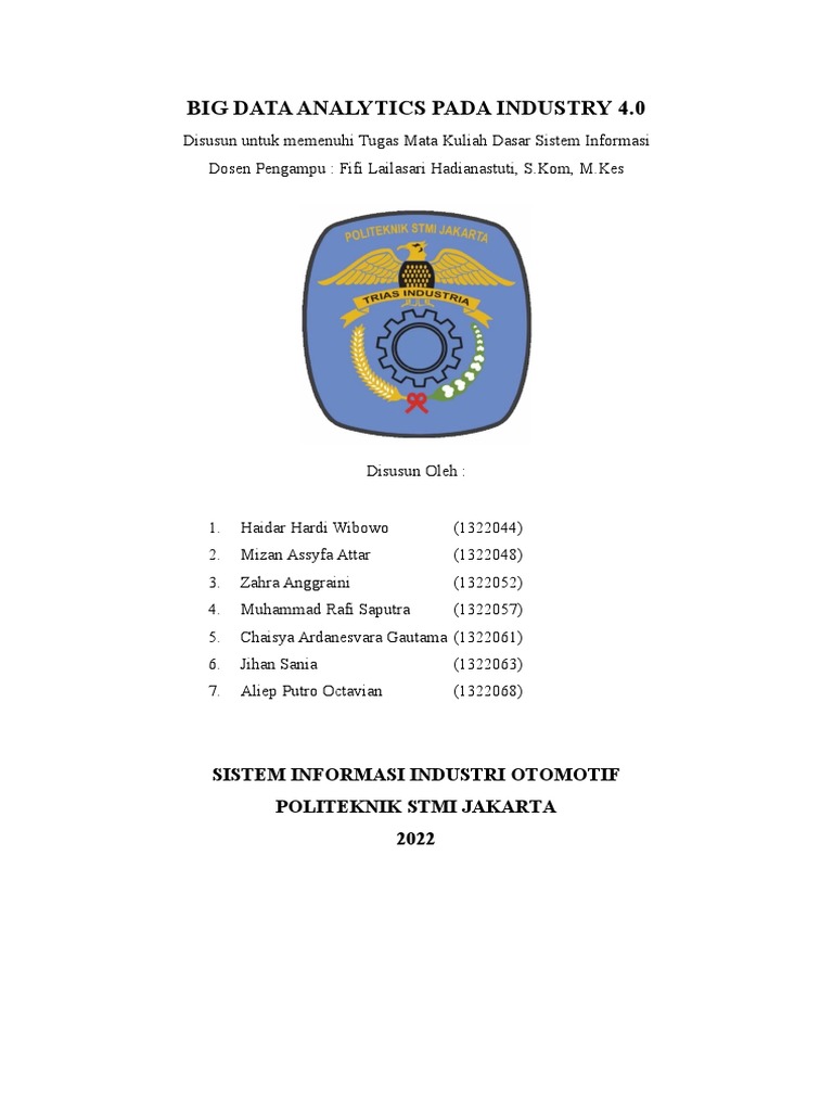 Paper Big Data Analytics Pada Industry 4.0 | PDF