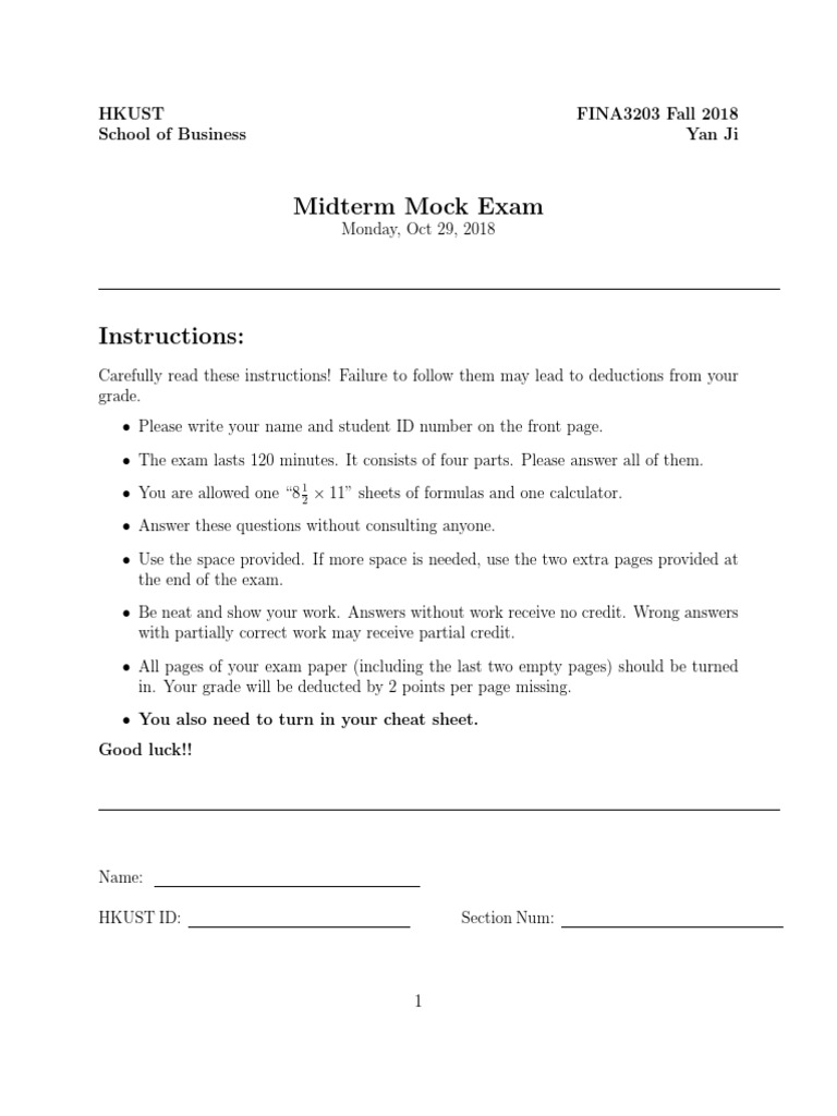Mid-Term Mock | Download Free PDF | Futures Contract | Swap (Finance)