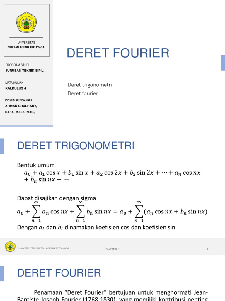 Contoh dan Rumus Deret Fourier | PDF