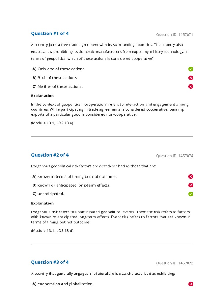 Question #1 of 4: A) Only One of These Actions. B) Both of These ...