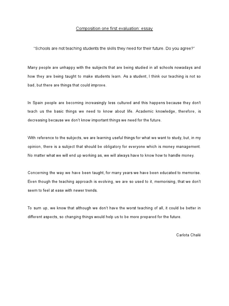 Composition One First Evaluation - Essay | PDF