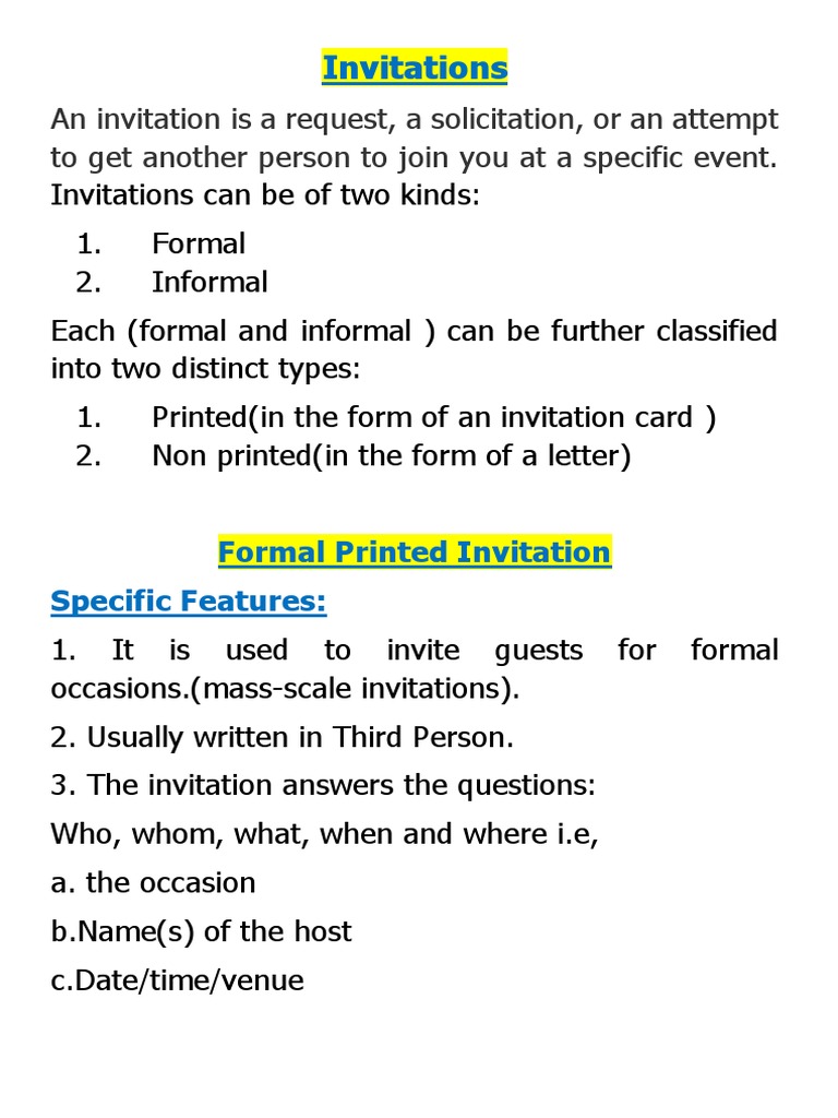 Invitations | PDF