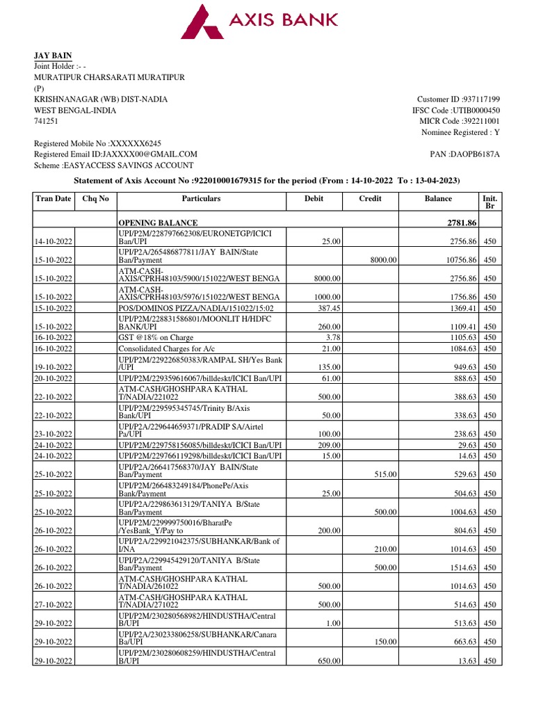 Account - STMT 2 | Download Free PDF | Banks | Debit Card
