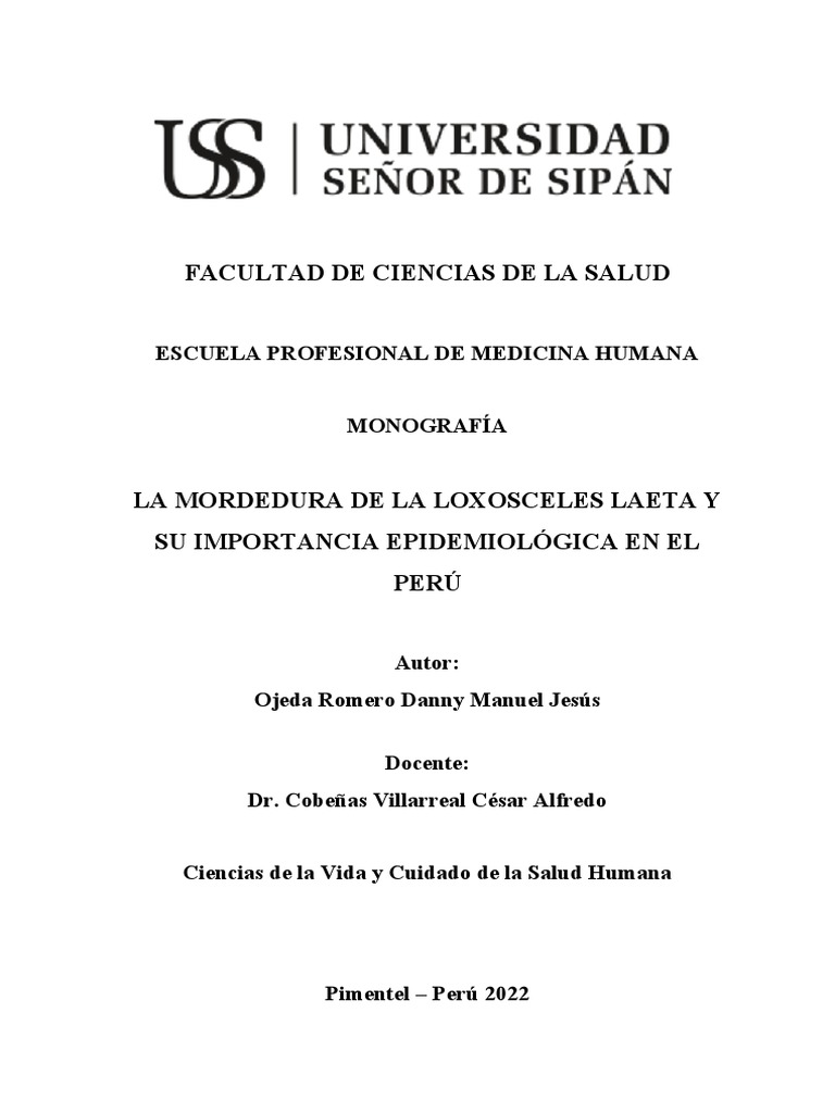 Loxosceles laeta: Epidemiología y Tratamiento | PDF | Araña | Coagulación