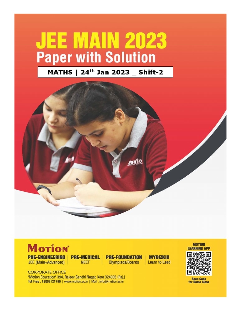 Maths - 24-Jan-23-Evening-English | PDF | Matrix (Mathematics ...