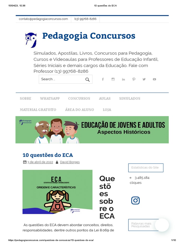 10 Questões Do ECA | PDF | Imposto de Renda | Impostos