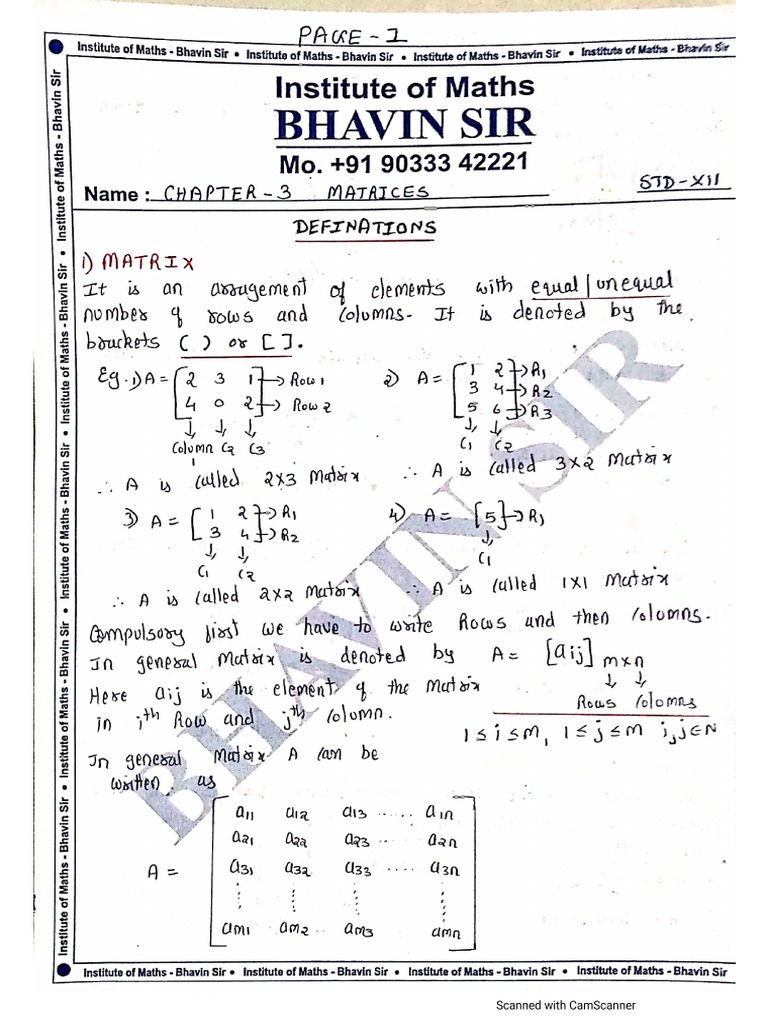 Matrices Theory | PDF