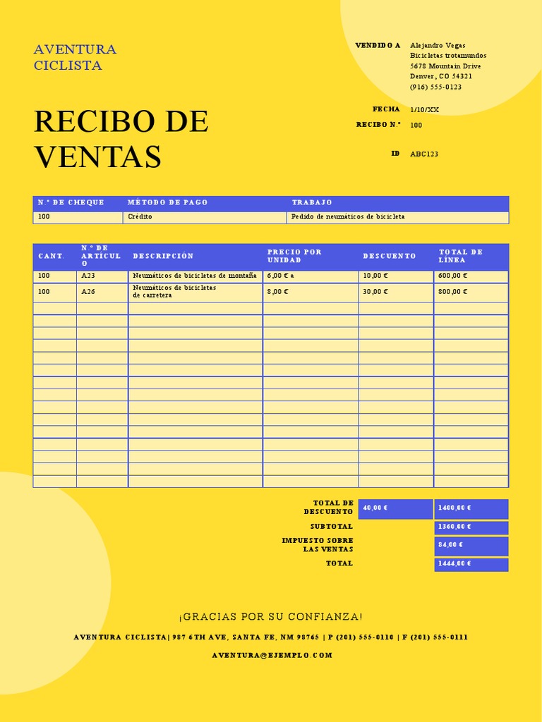 Recibo de Ventas - Modelo | PDF